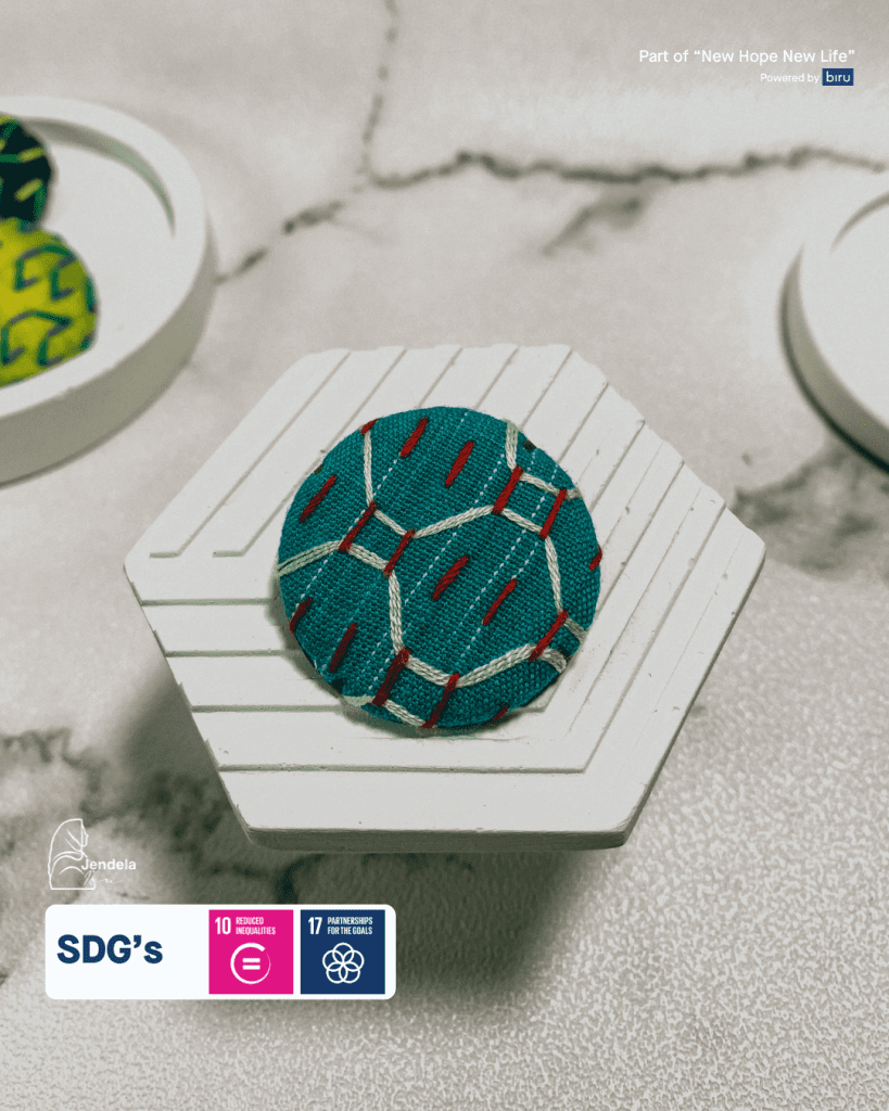 Blue and Green Hexa Strips - Pin Pattern - Biru Berbagi Store